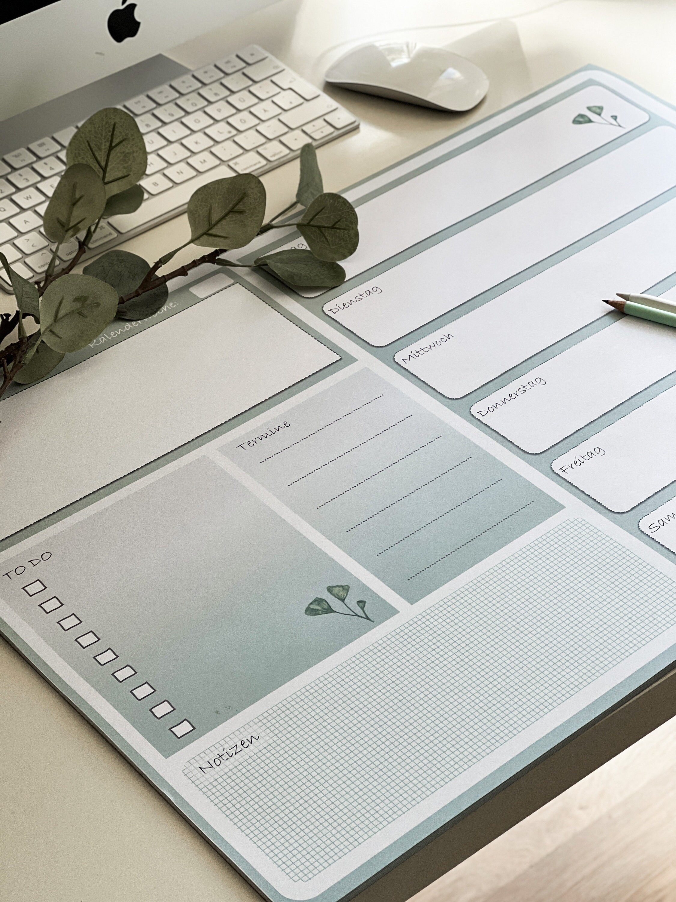 A2 Desk Pad Desk Pad Mint Green Coloring Pad Eucalyptus Home - Etsy