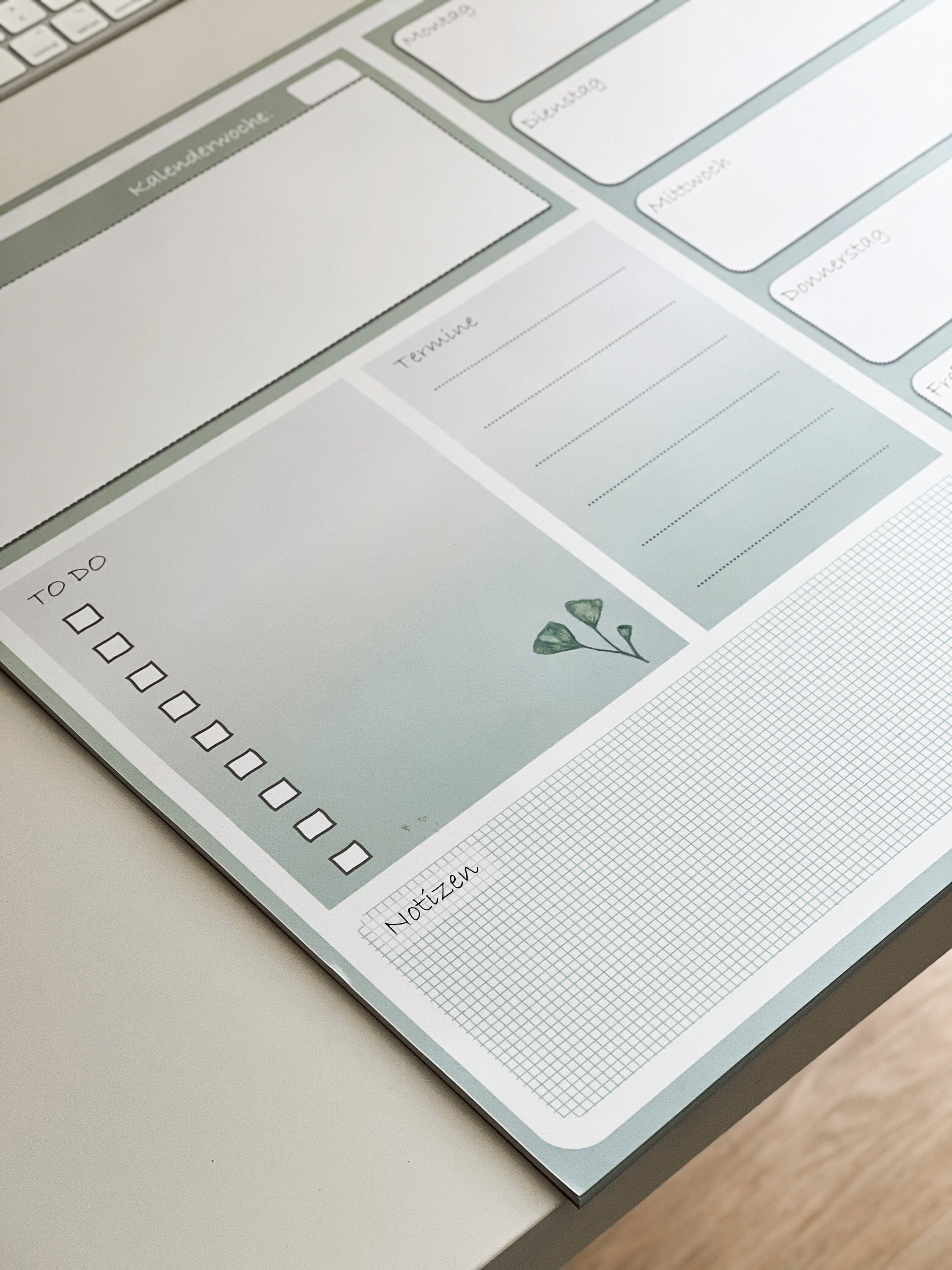 A2 Desk Pad Desk Pad Mint Green Coloring Pad Eucalyptus Home - Etsy