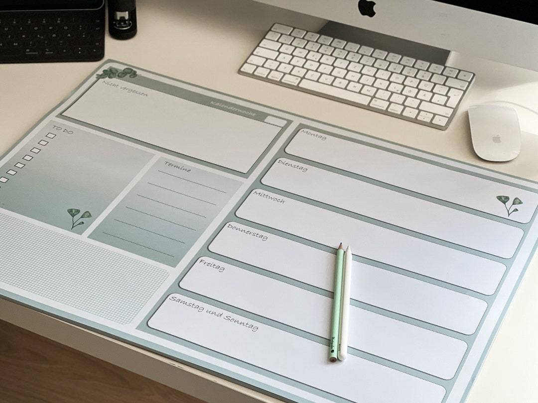 A2 Desk Pad Desk Pad Mint Green Coloring Pad Eucalyptus Home - Etsy