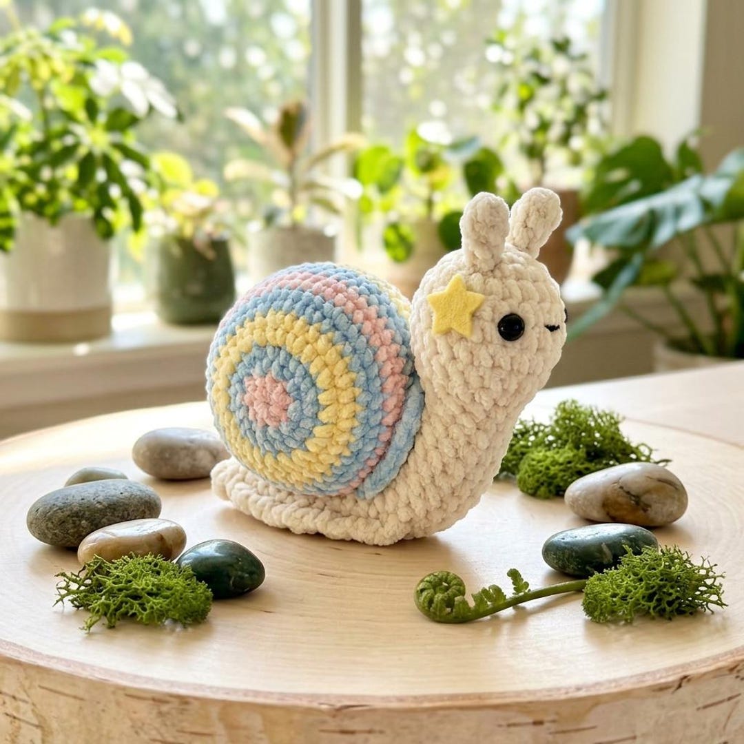 Snail Crochet Pattern, Amigurumi Garden Snail Tutorial, Cute Plushie ...