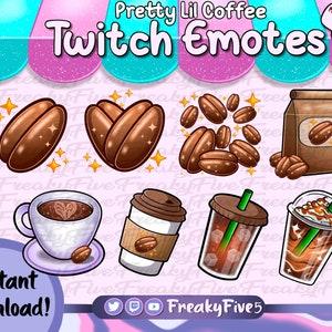 Coffee Emotes and Sub Badge Pack for Twitch and Discord Coffee Sub ...