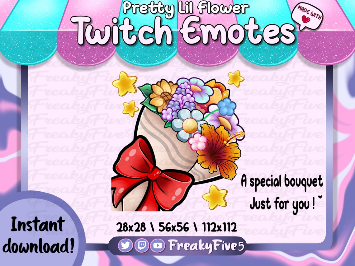 Flower Bouquet Emote and Sub Badge for Twitch and Discord - Etsy