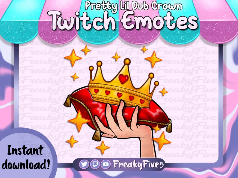 Golden Crown of Victory Emote Rule Your Twitch Stream version Red Cute ...