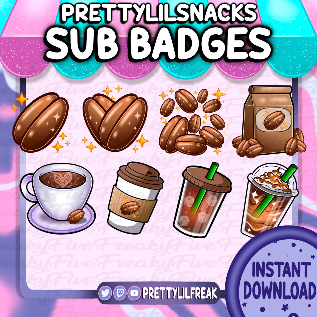 Coffee Emotes and Sub Badge Pack for Twitch and Discord! Coffee Sub ...