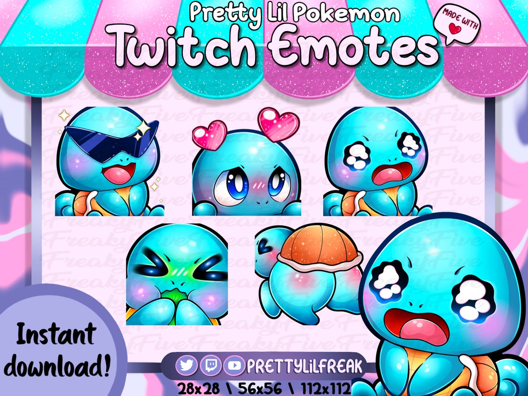 Pokemon Turtle Squirtle Emote Pack for Twitch and Discord Pokemon Emote ...