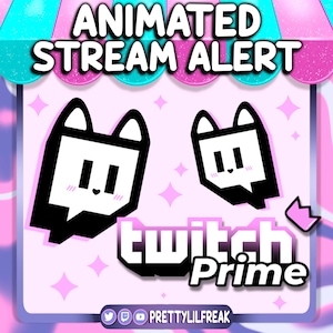 Animated Twitch Prime Alert | Cat Themed OBS / Streamlabs Overlay ...