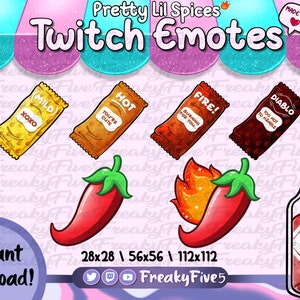 SPICY Emotes and Sub Badge Pack for Twitch and Discord Chili Pepper ...