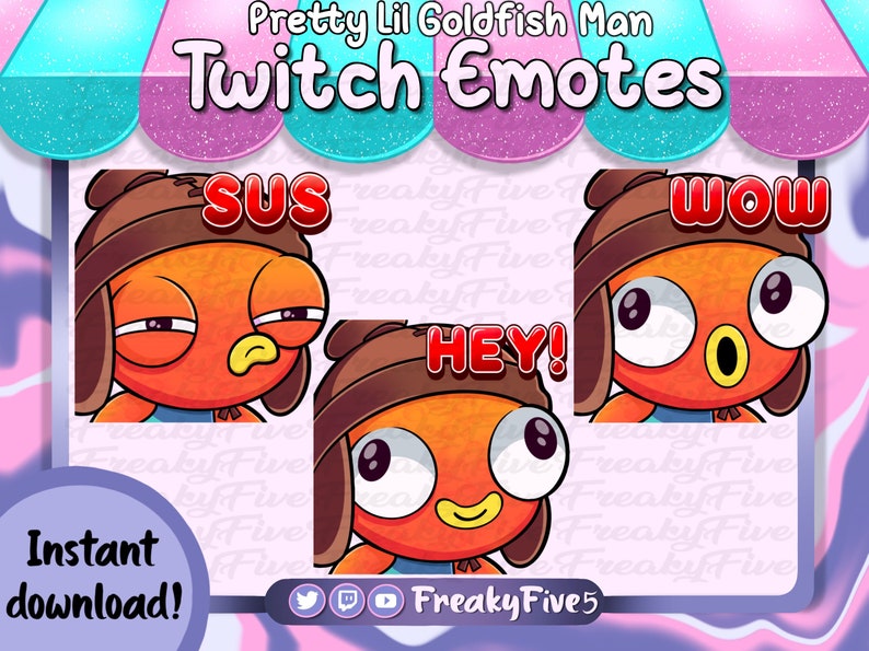 Victory Fish Twitch Emote Pack Dive Into Epic Twitch Streams Cute ...