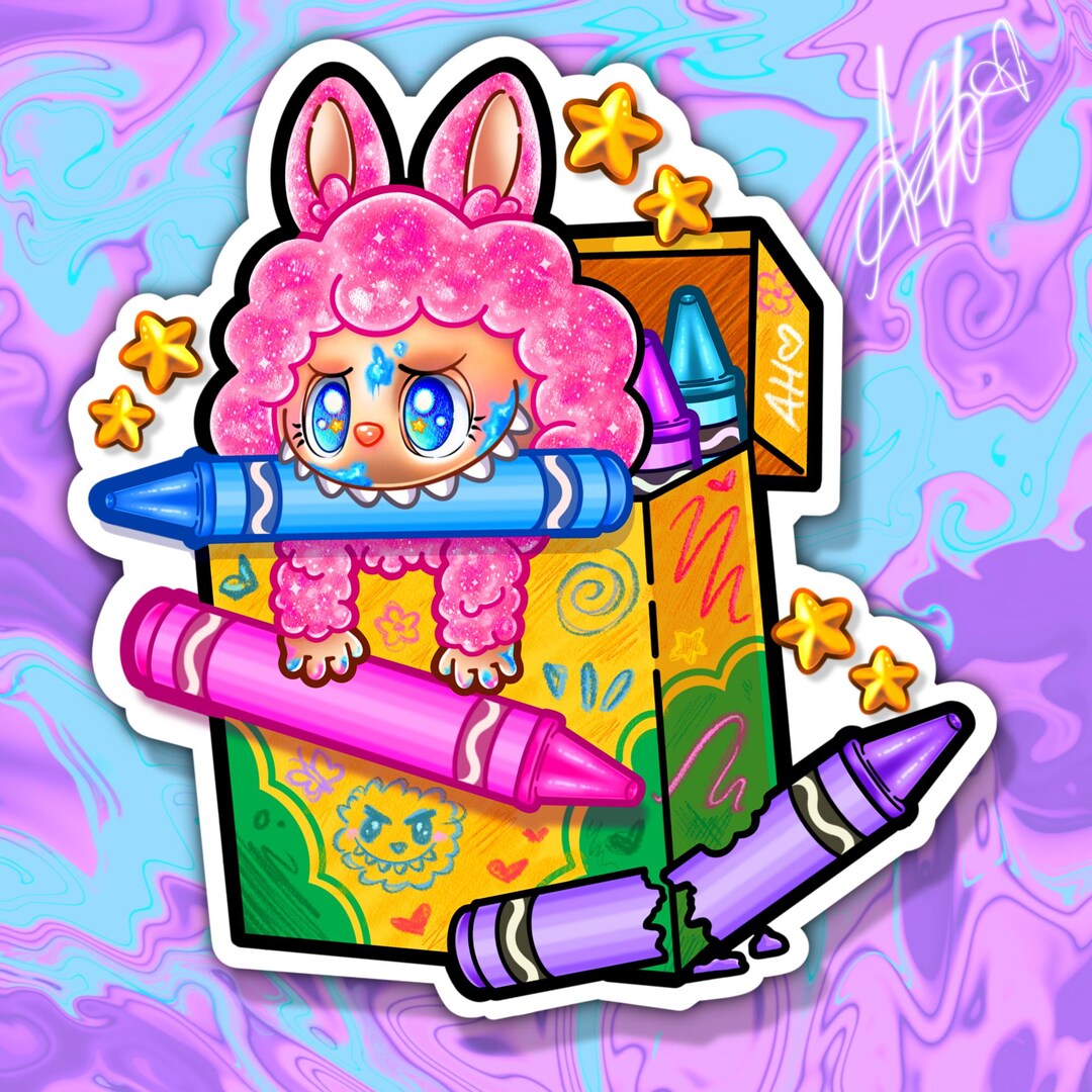LABUBU DOLL INSPIRED 3 Vinyl Sticker Labubu Sticker Crayon Sticker ...