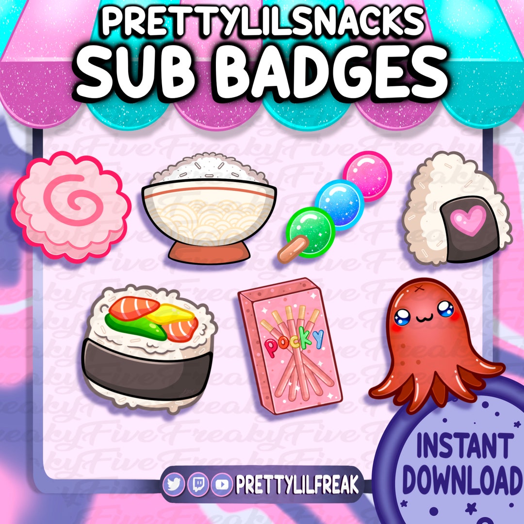 ADORABLE Asian Food Emote and Sub Badge Pack for Twitch and Discord ...