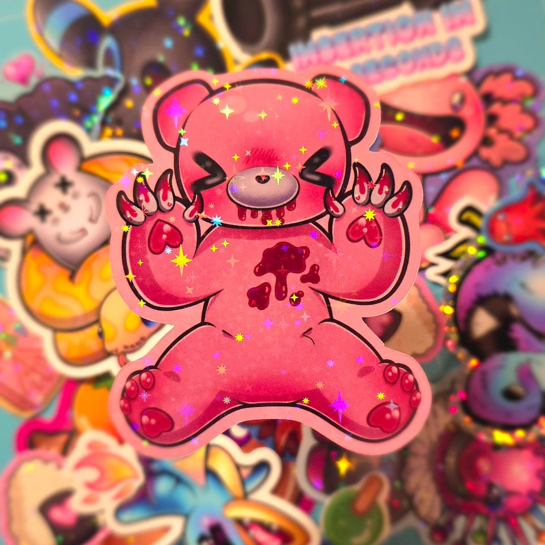 ADORABLE Evil Bear 3" Vinyl Sticker | Gloomy Sticker | Cute Bear ...