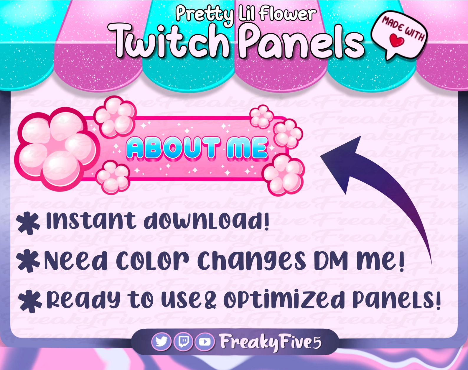 Sakura Flower Twitch Panels Pack Cute Panels for Your Twitch Stream ...