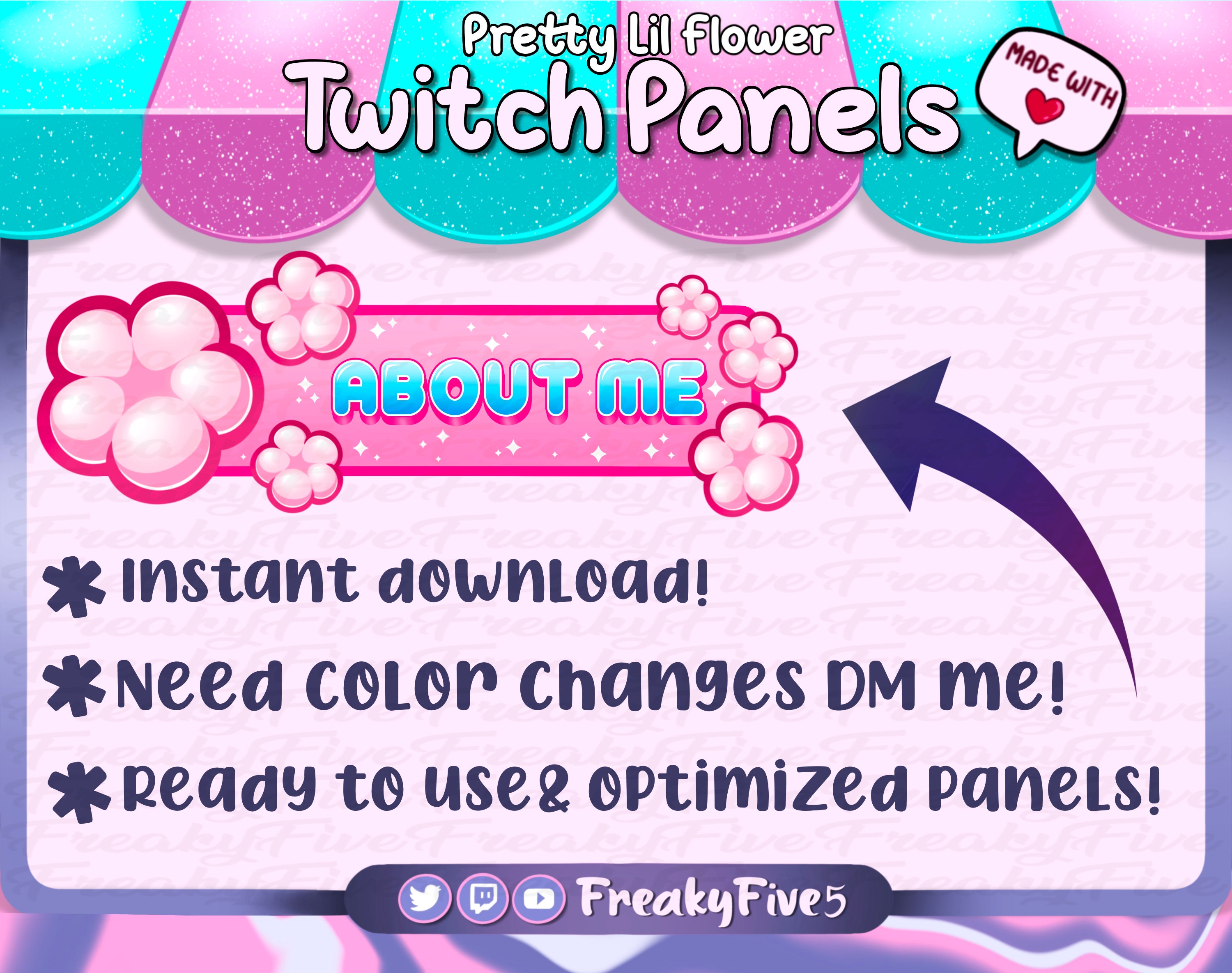 Sakura Flower Twitch Panels Pack Cute Panels for Your Twitch Stream ...