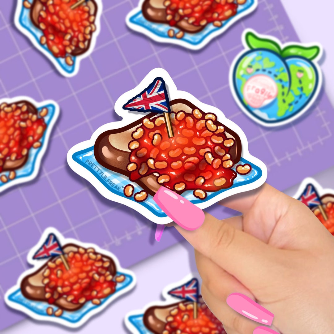 BEANS and TOAST 3" Vinyl Sticker | Food Stickers | Funny UK Stickers ...