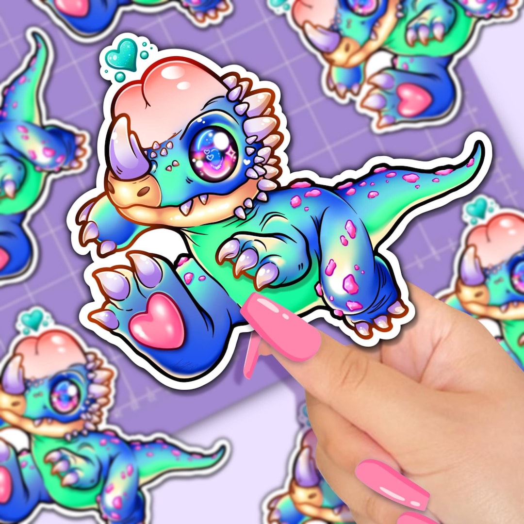 ARK Pachy 3 Vinyl Sticker Dinosaur Sticker Rainbow Sticker Ark Game ...