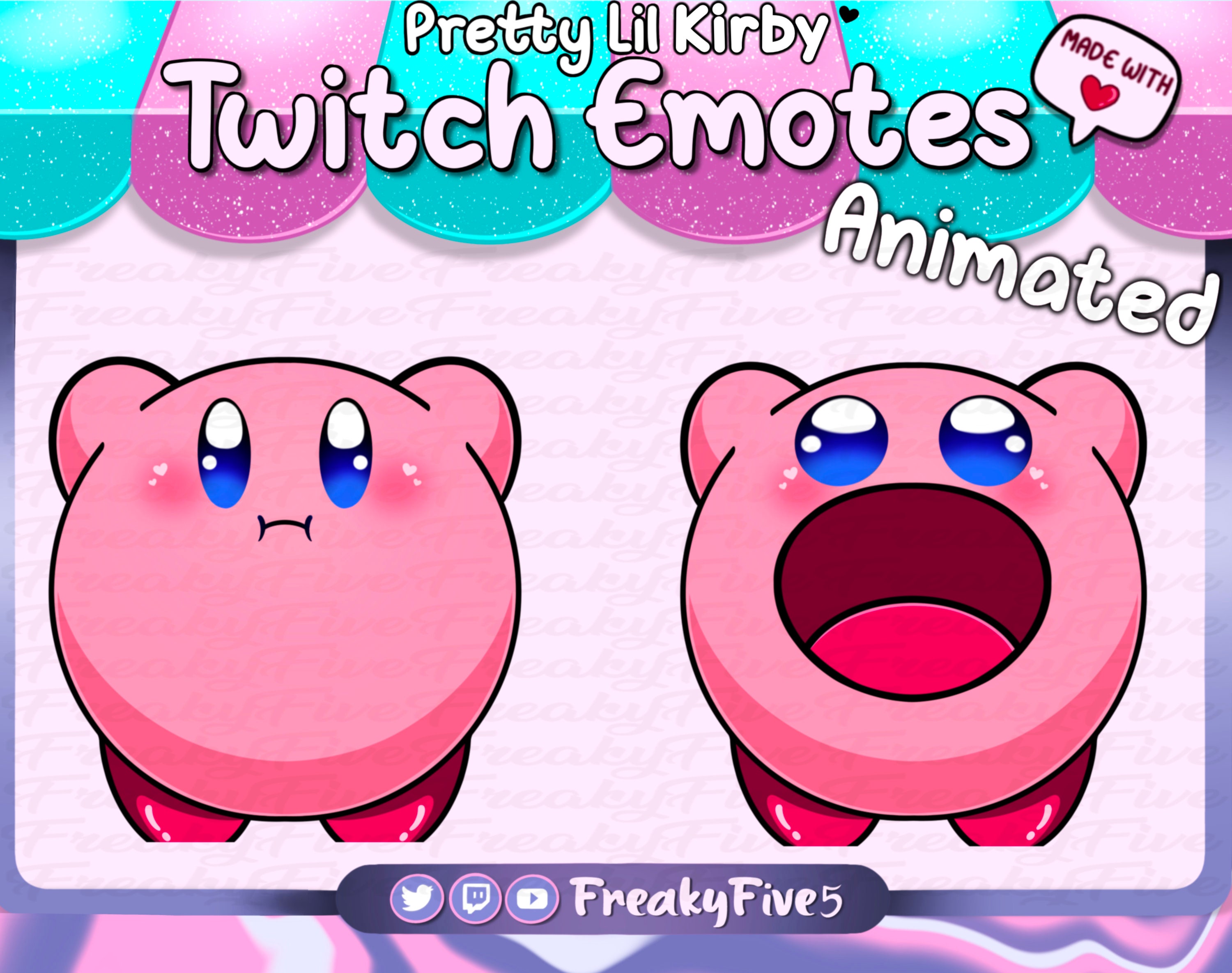 ANIMATED Bouncing Kirby Emote for Twitch and Discord Animated Kirby ...
