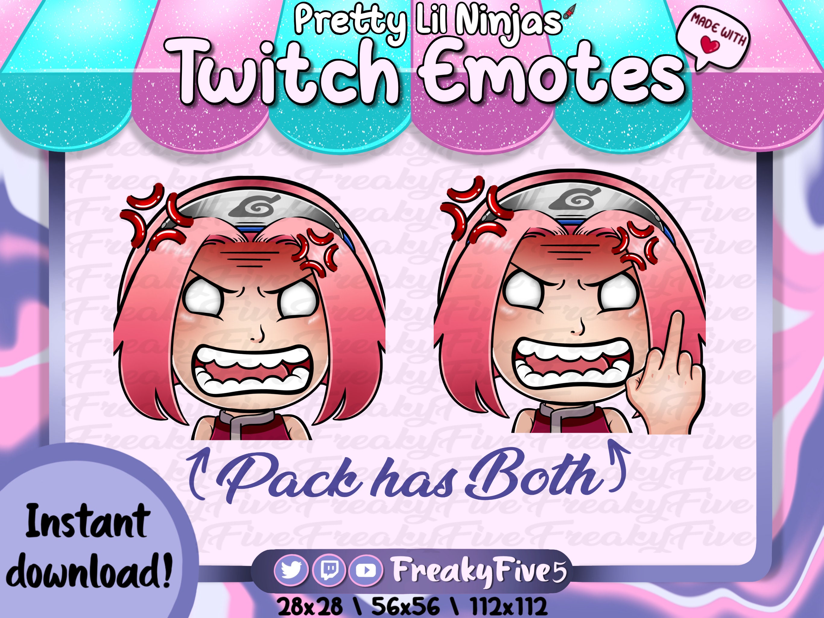 Ninja Anime Character Pack 1 Emotes for Twitch and Discord - Etsy