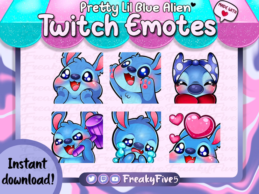 Blue Alien Emote Pack for Twitch and Discord! Stitch Emotes | Alien ...