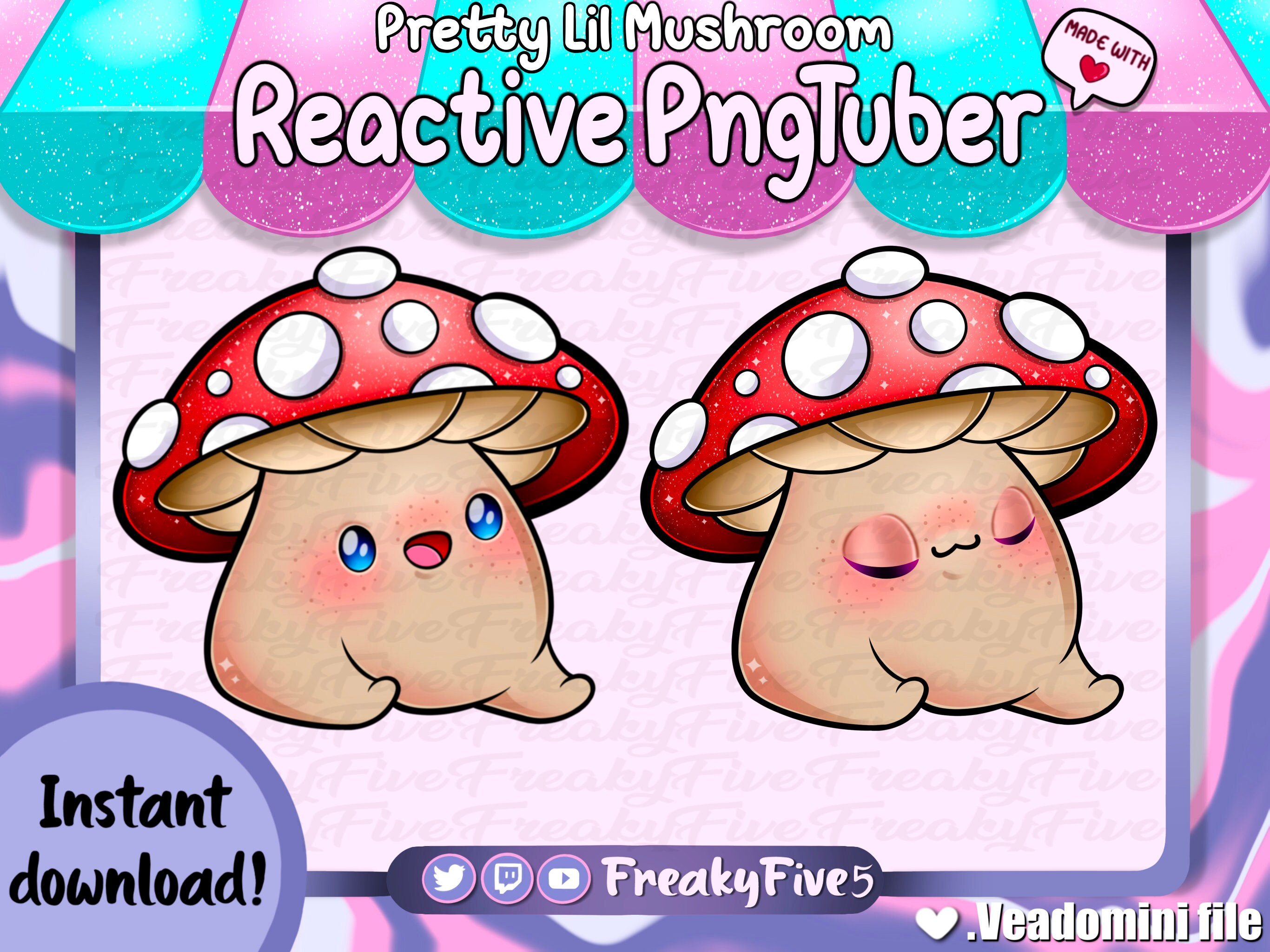 Adorable Mushroom Veadotuber for OBS / Streamlabs Cute Stream - Etsy