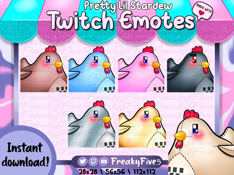 Stardew Valley Chicken Emote Pack, Sub Badges, Channel Points and Bit ...