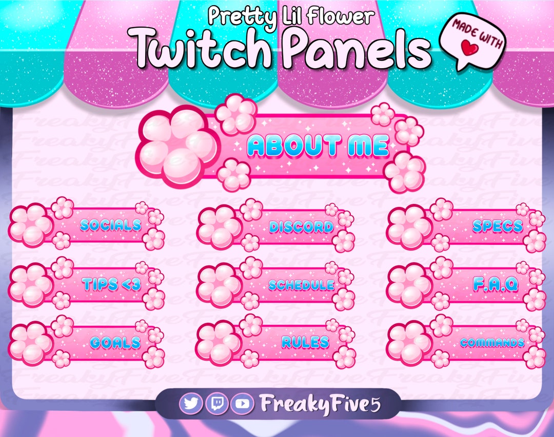 Sakura Flower Twitch Panels Pack - Cute Panels for Your Twitch Stream! Panels for Twitch ...
