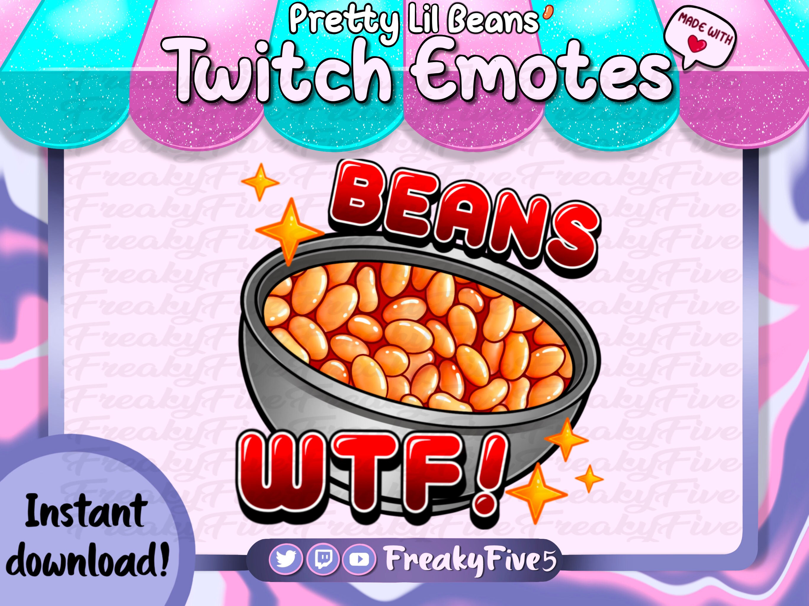 Hilarious Baked Bean Emote for Twitch and Discord Funny Emotes Baked ...