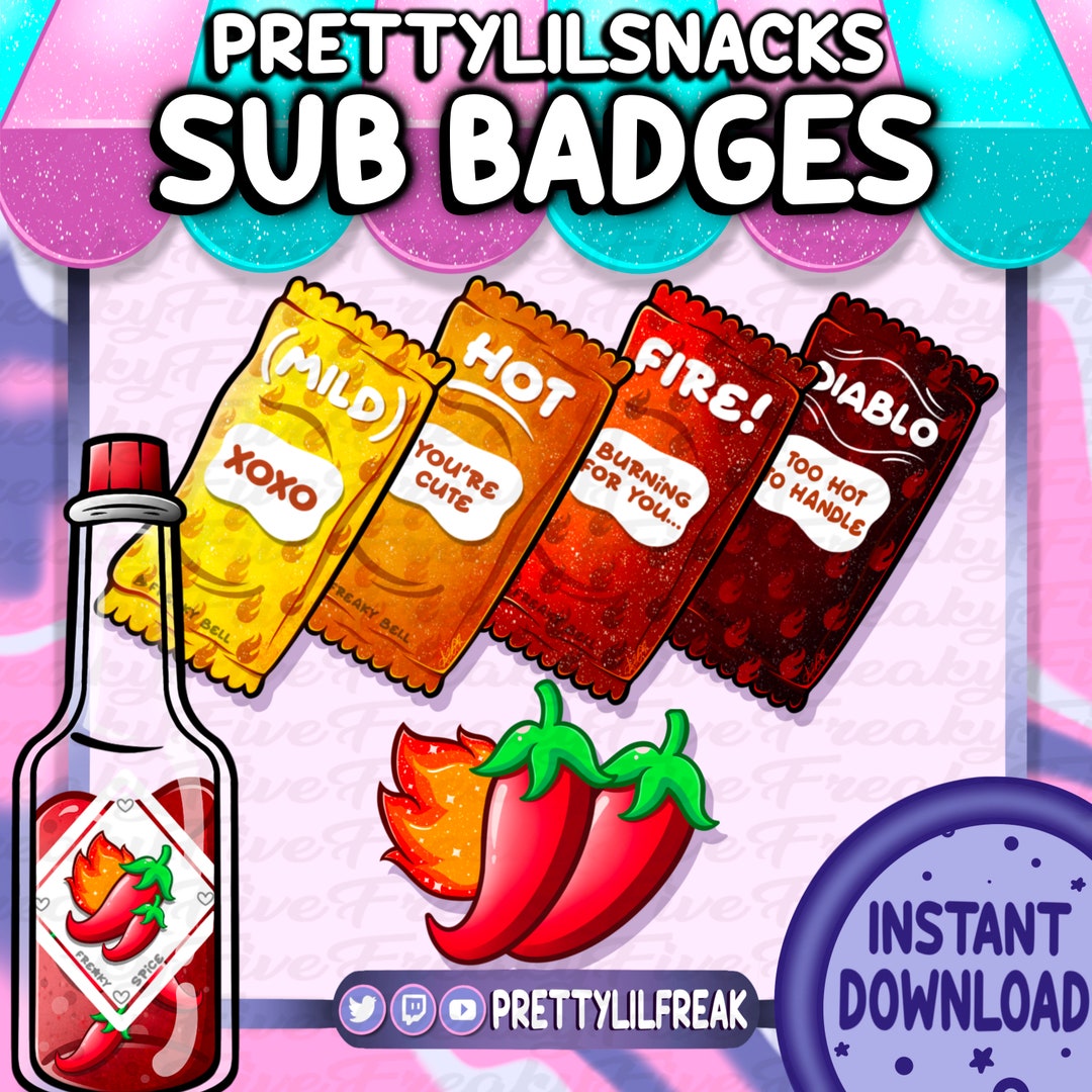 SPICY Emotes and Sub Badge Pack for Twitch and Discord! Chili Pepper ...