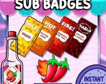 SPICY Emotes and Sub Badge Pack for Twitch and Discord! Chili Pepper ...