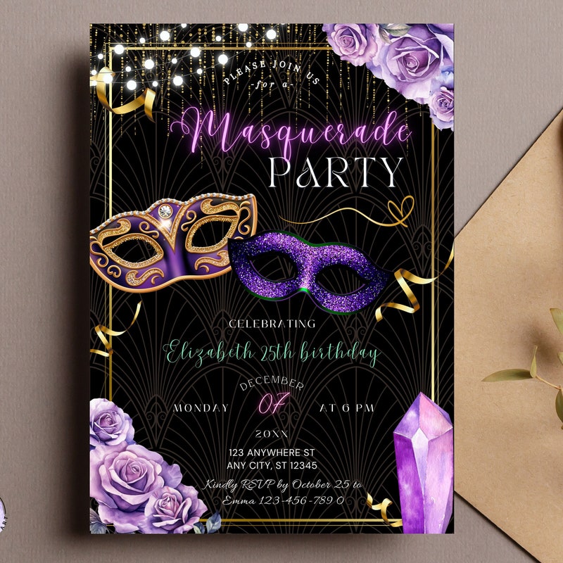 Masquerade Invitation - Etsy