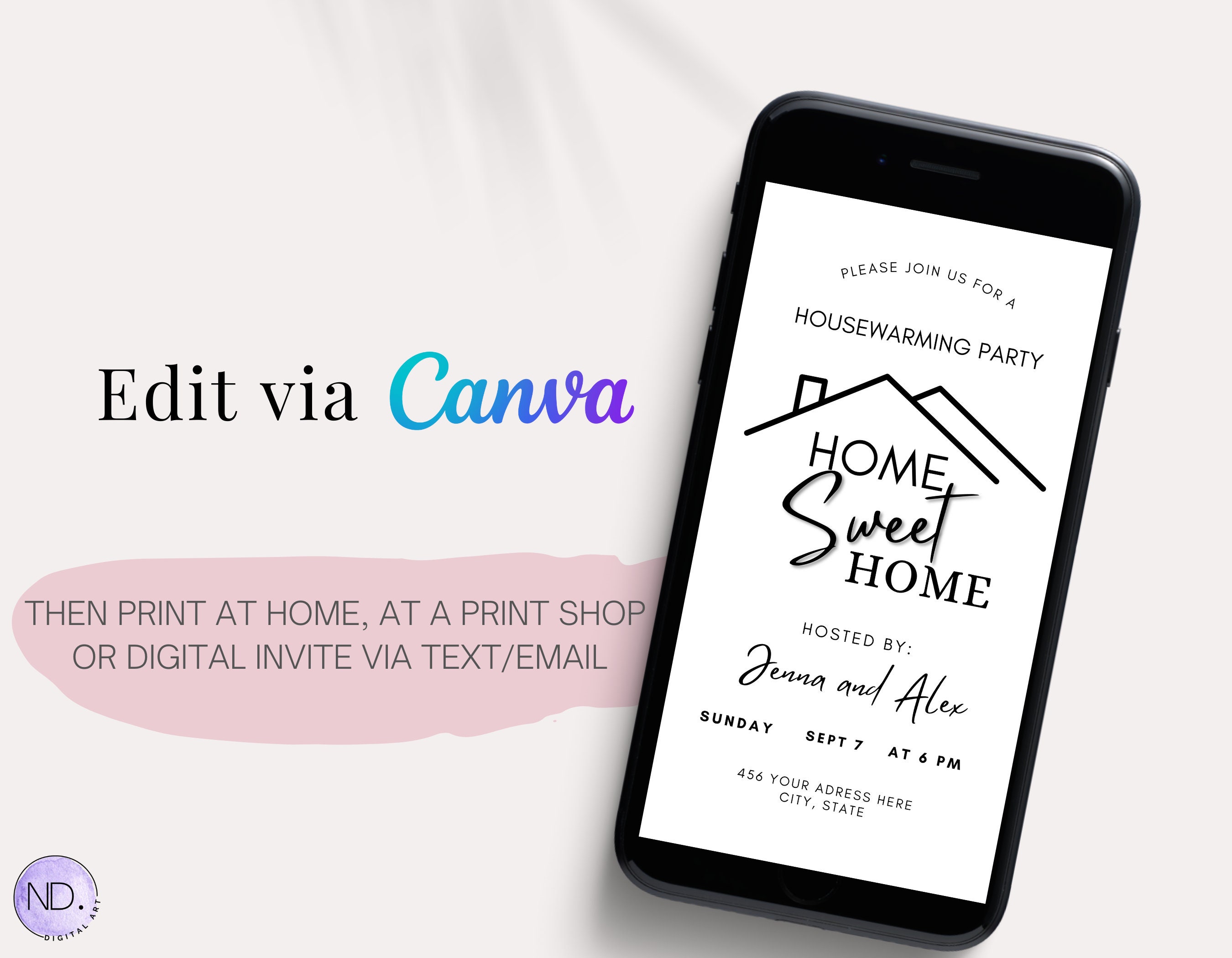 Modern House Warming Invitation Editable Housewarming Party Invite ...