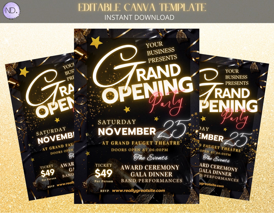Editable Grand Opening Invitation, Business Invitation, Grand Opening ...