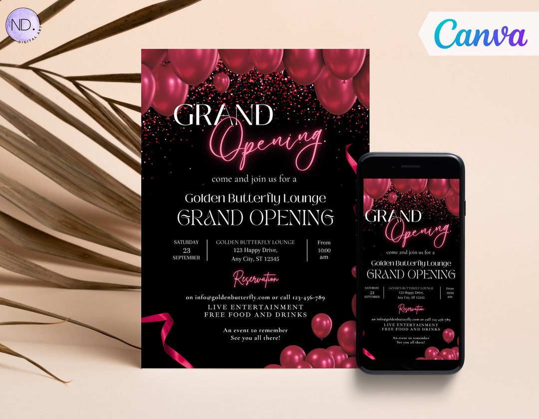 Editable Grand Opening Invitation, Business Opening Invitation, Launch ...