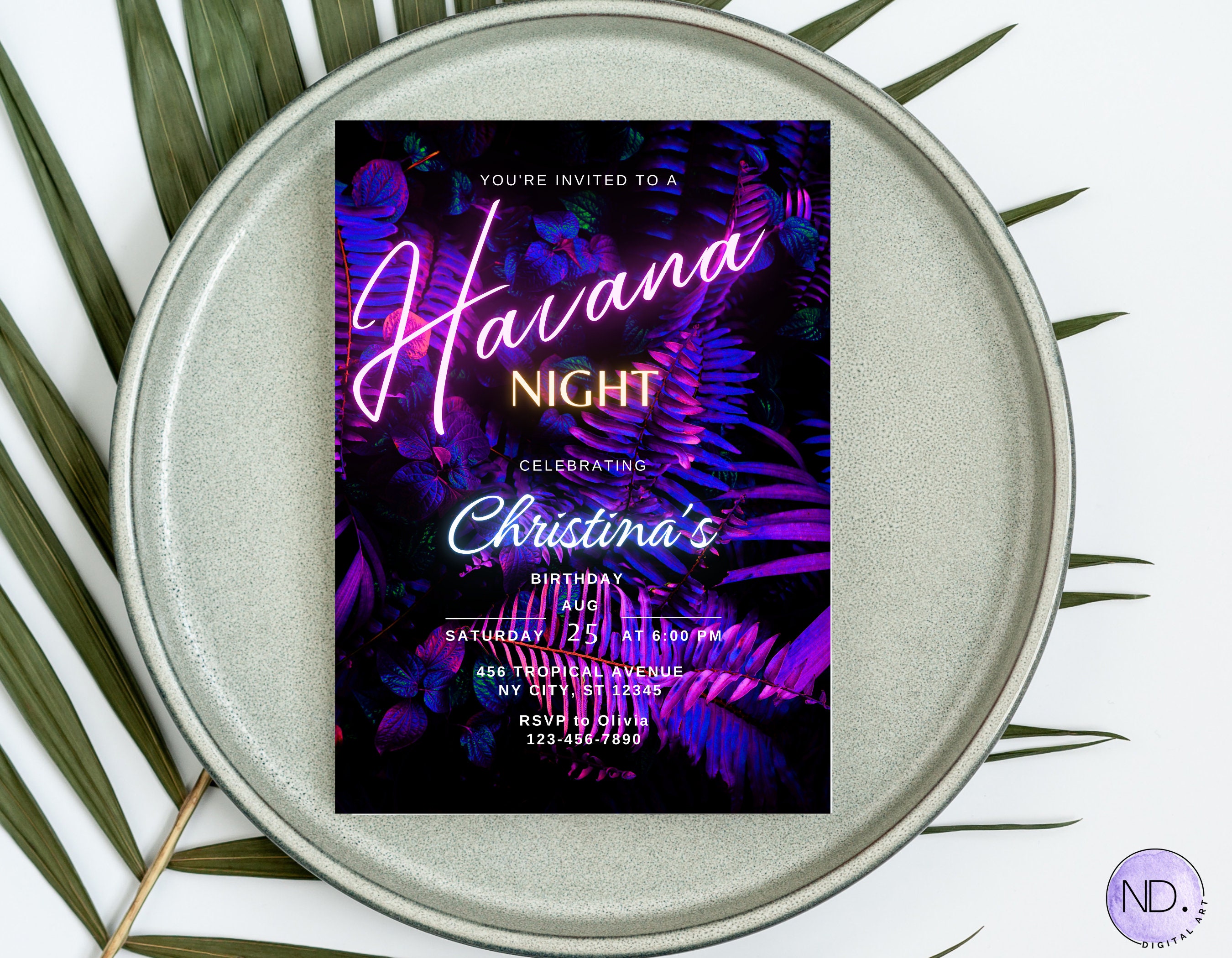 Editable Havana Night Invitation Havana Nights Invite Tropical - Etsy