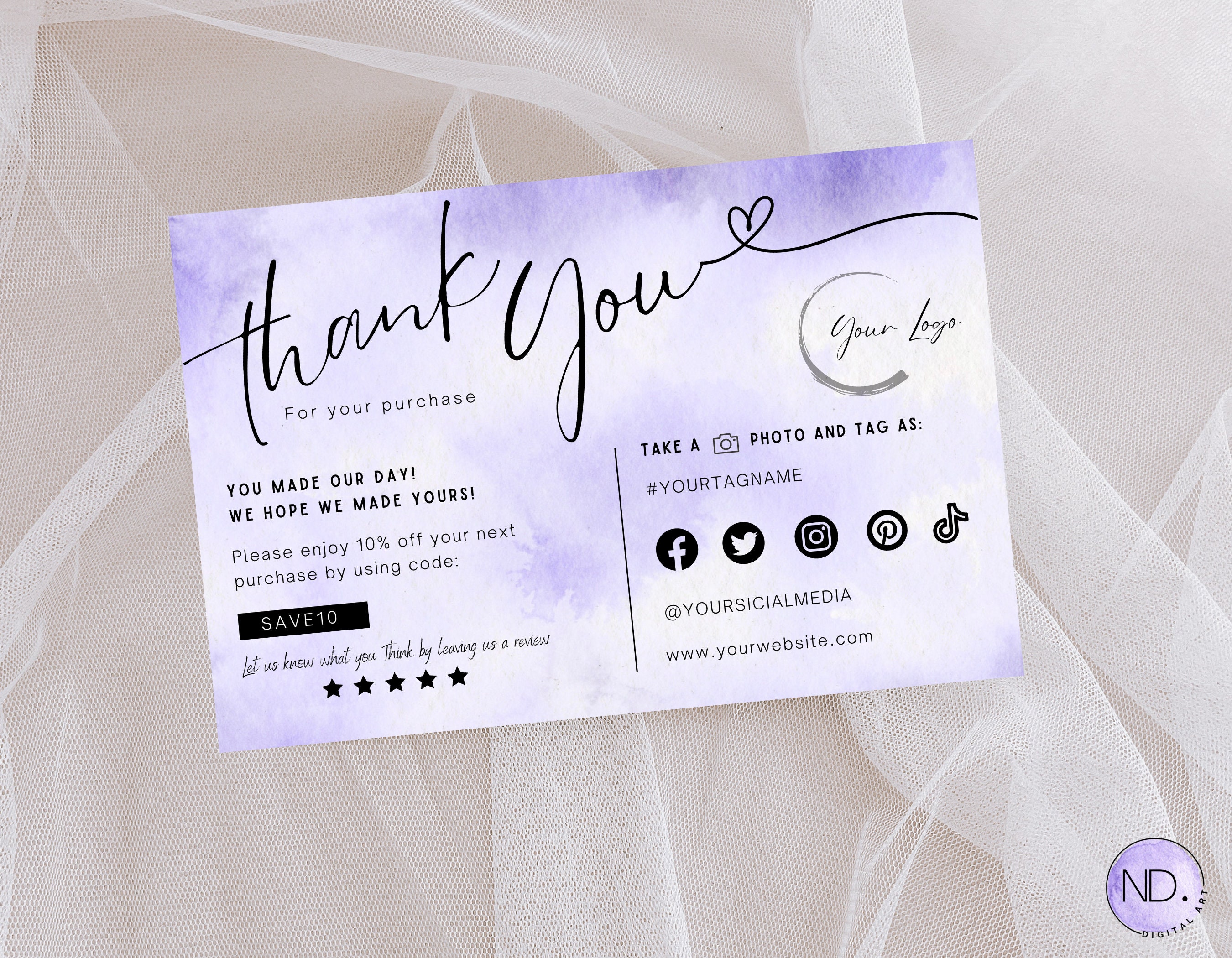 Small Business Thank You Card Template Editable Business Thank You Card ...