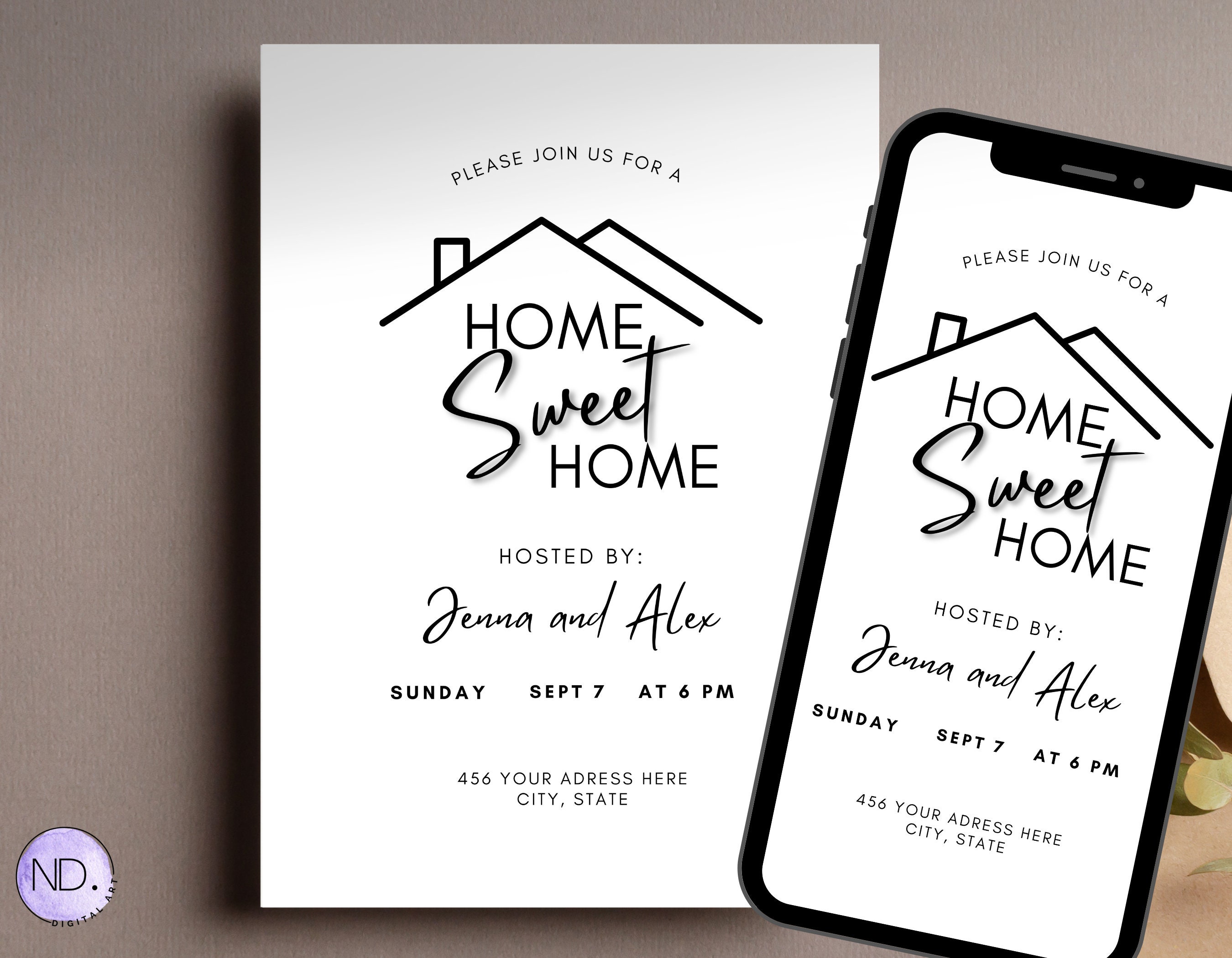 Modern House Warming Invitation Editable Housewarming Party Invite ...