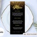 Editable Gold Menu Card Template, Gold Glitter Menu Cards, Party Dinner ...