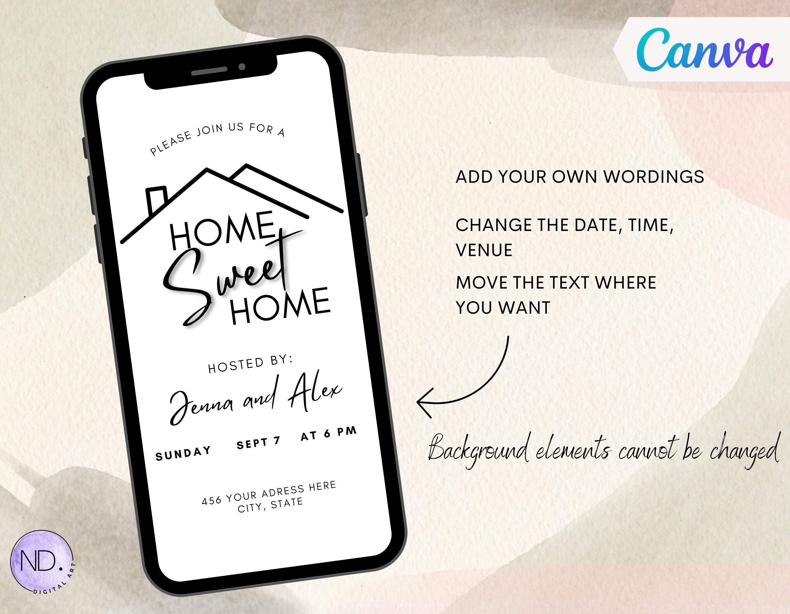 Modern House Warming Invitation Editable Housewarming Party Invite ...