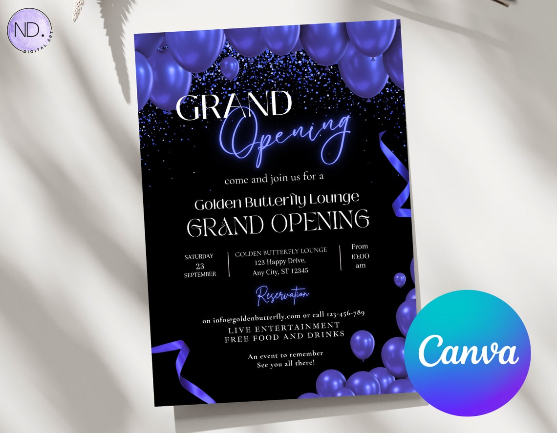 Editable Grand Opening Invitation, Business Opening Invitation, Launch ...