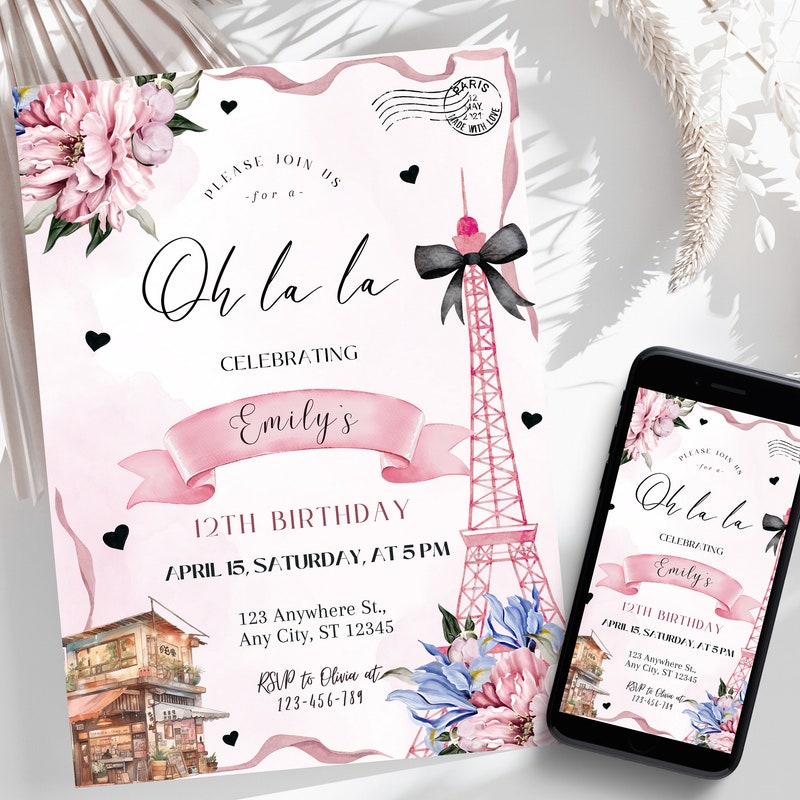 French Invitation - Etsy