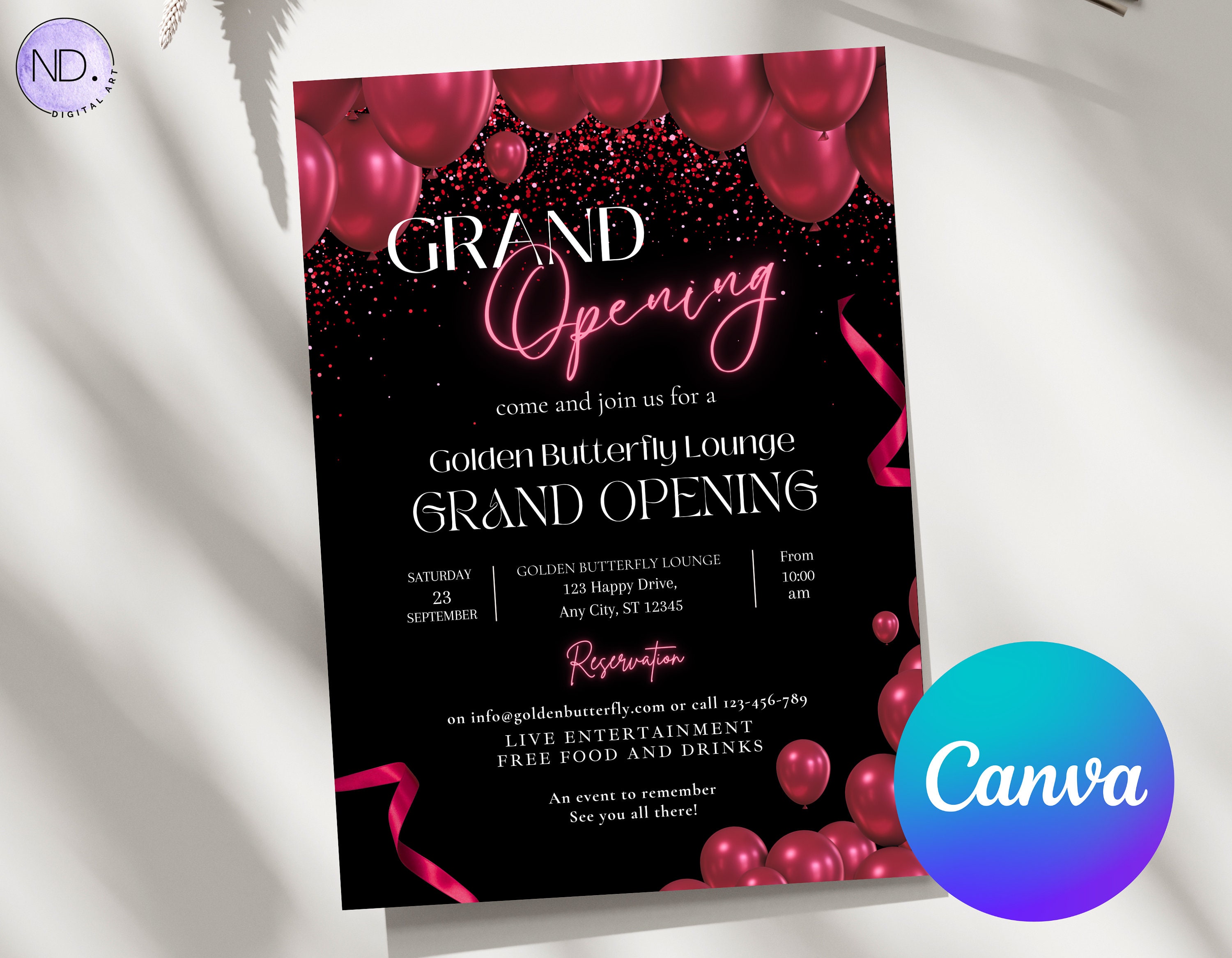 Editable Grand Opening Invitation, Business Opening Invitation, Launch ...
