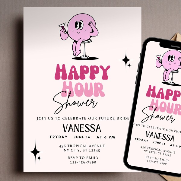 Happy Hour Bridal Shower Invitation - Etsy