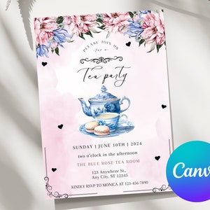 Editable High Tea Party Invitation Tea Party Brunch Invite, Par-tea ...