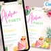 Aloha Birthday Invitation Template Tropical Party Invite Hawaii Party ...