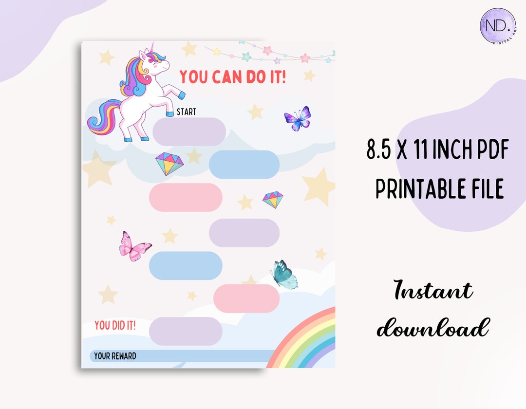 Unicorn Reward Chart Printable Unicorn Behavior Chart Daily - Etsy