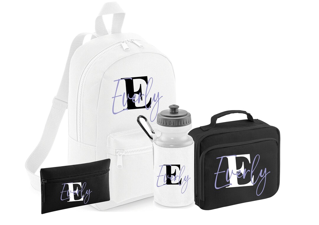PERSONALISED: Your Name Initial Mini Backpack Back Pack Lunch Bag Box ...