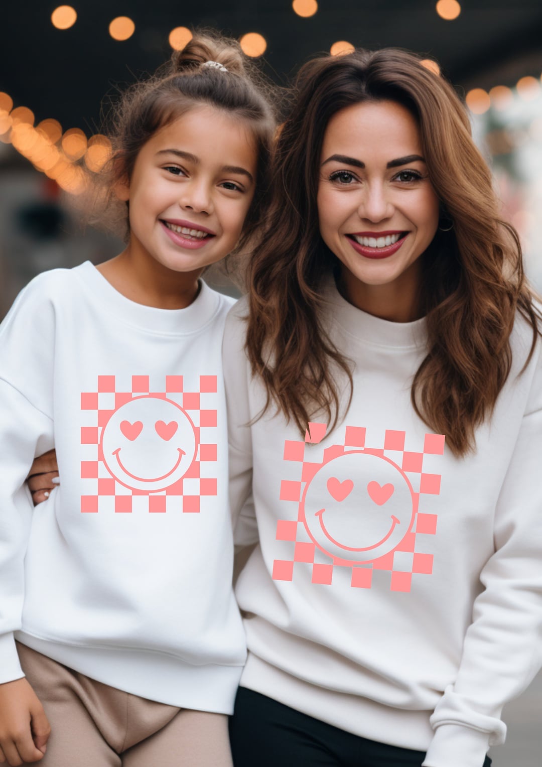 Family Besties Matching Sweaters Sweatshirts Jumpers - Love Heart Eyes ...