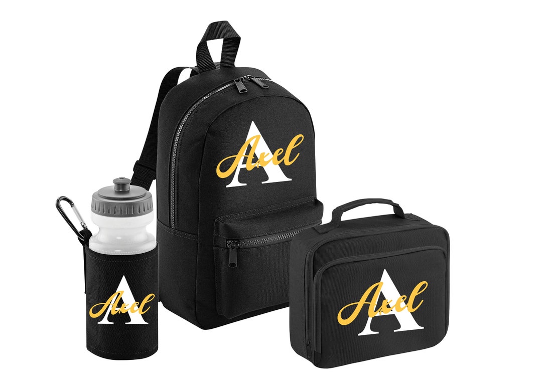 PERSONALISED: Your Name, Initial Mini Backpack Back Pack, Lunch Bag Box ...