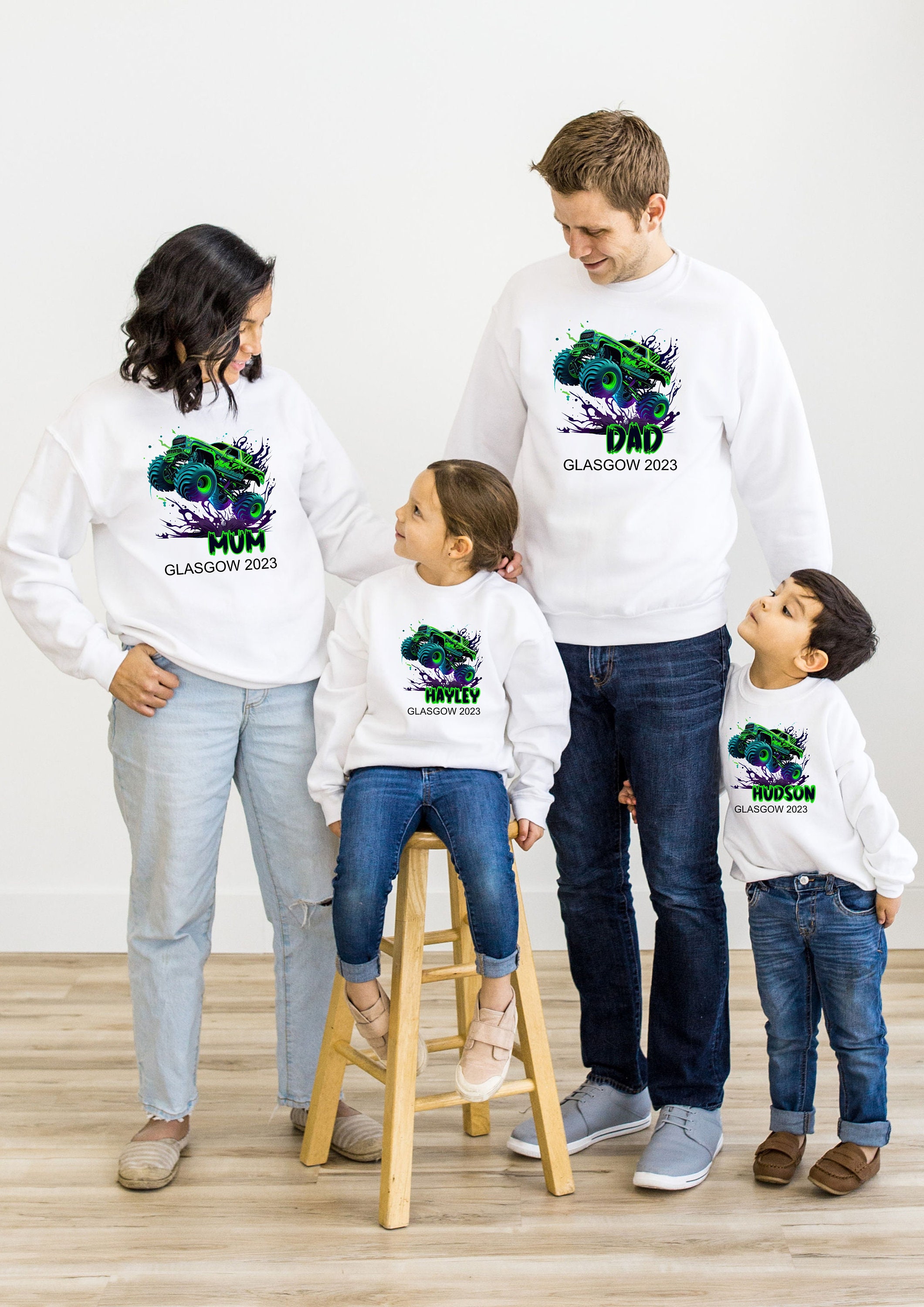 Personalised Family Matching Sweaters Sweatshirts Jumpers - Your Name ...