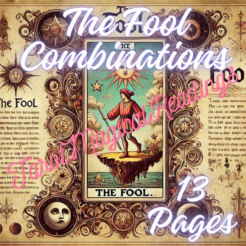 Tarot Fool Card Combinations | A4 Printable Guide | Digital Download - Etsy