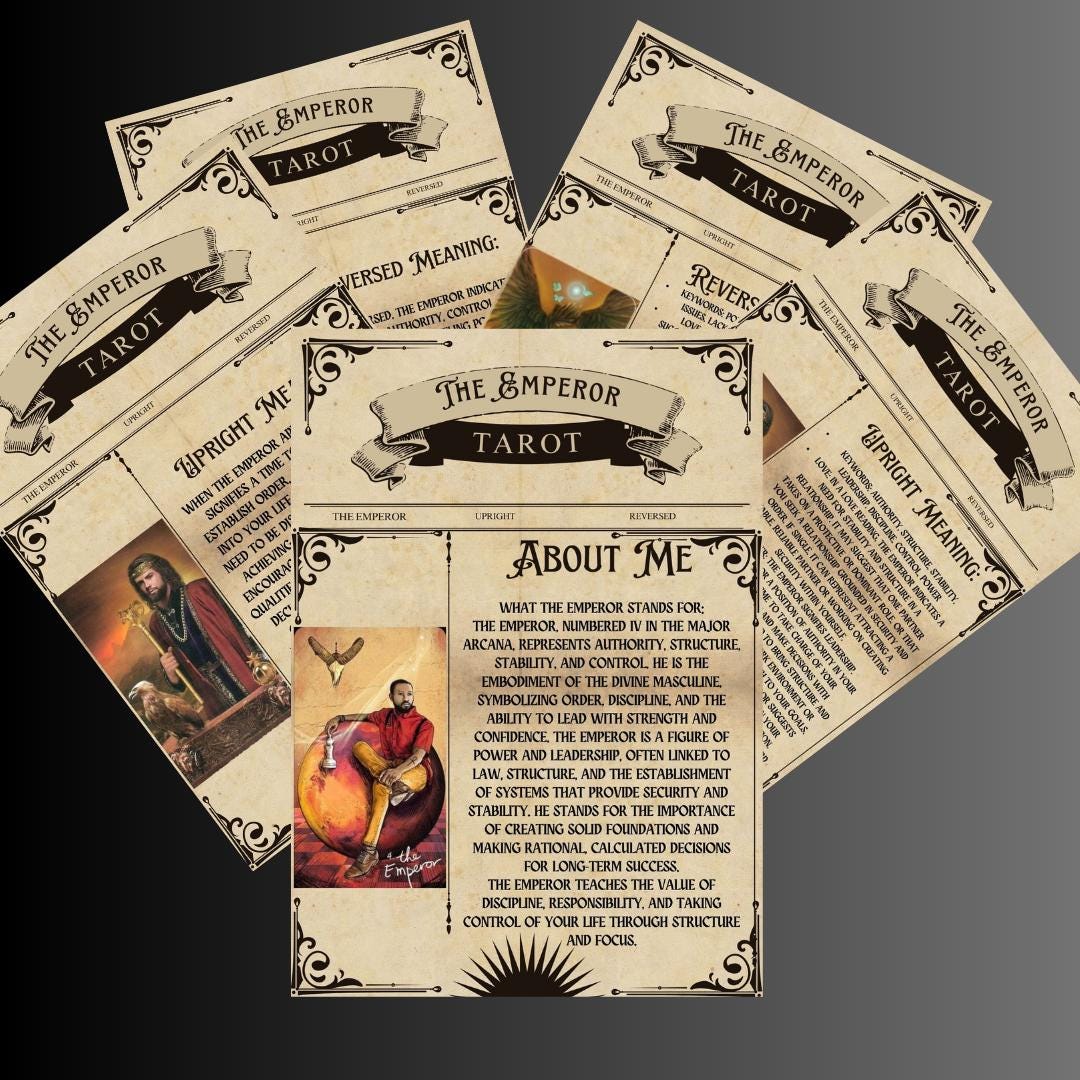 Tarot Cheat Sheet the Emperor Tarot Card Meaning | Upright & Reversed ...